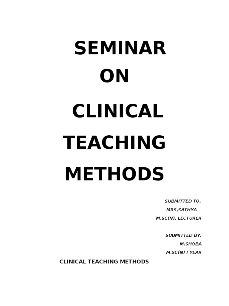 Clinical Teaching Methods | PDF