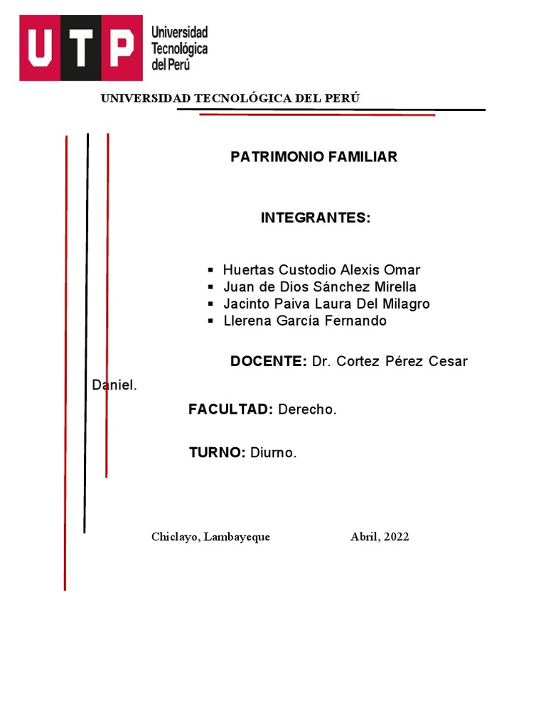 El patrimonio familiar: Una institución jurídica para proteger la ...