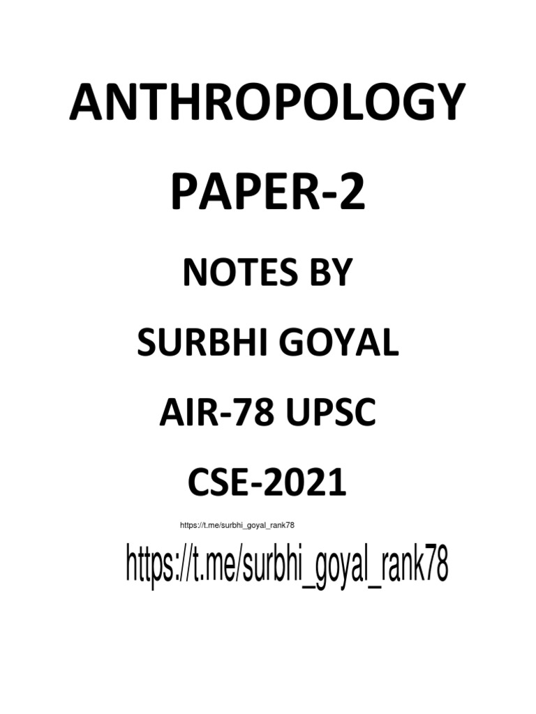 Anthro PAPER 2notes | PDF