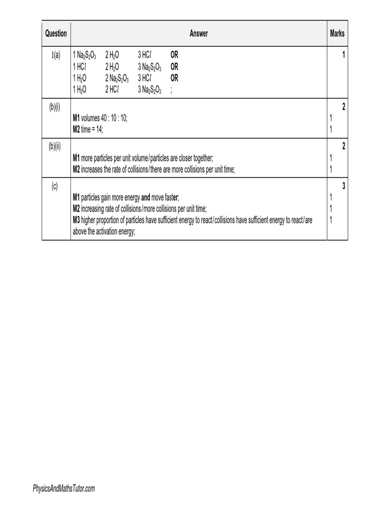 Rate of Reaction 1 MS | PDF | Reaction Rate | Chlorine