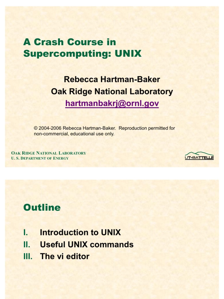 A Crash Course in Supercomputing: UNIX | PDF