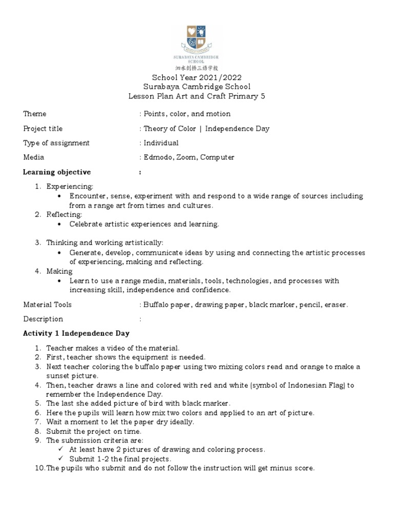 Lesson Plan P4 2021-2022 | Download Free PDF | Lesson Plan | Learning