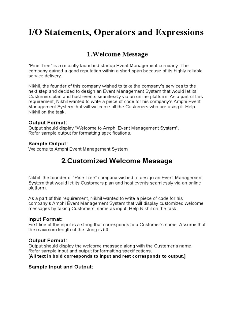 1 - Io Statements | PDF | Numbers | String (Computer Science)