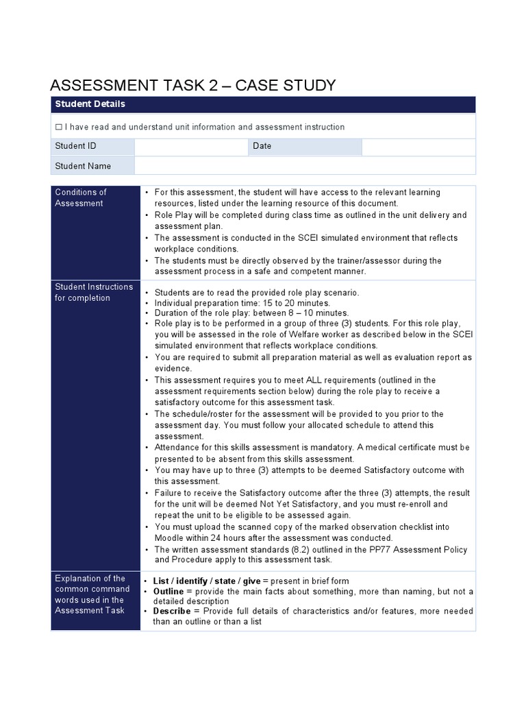 HLTENN045 Student Assessment Task 2 - Case Study | PDF | Dementia | Nursing