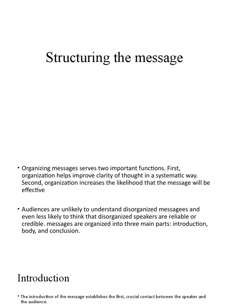 Structuring A Message | PDF | Causality | Attention