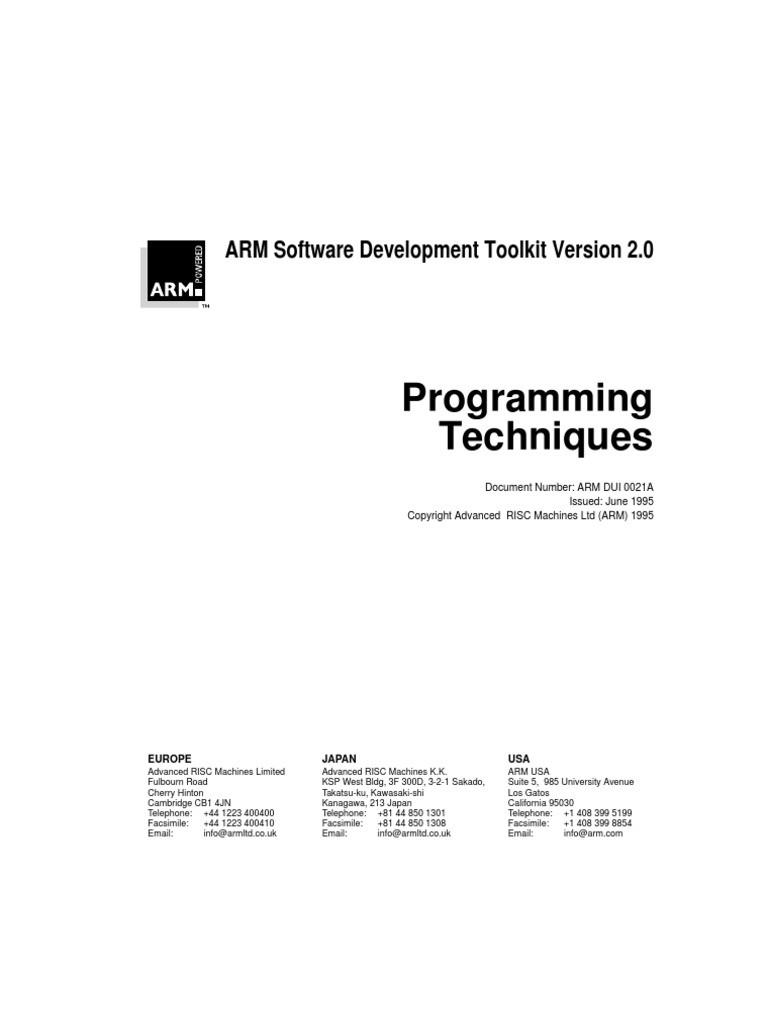 Embedded Systems Arm Programming Techniques Pdf Arm Architecture Assembly Language
