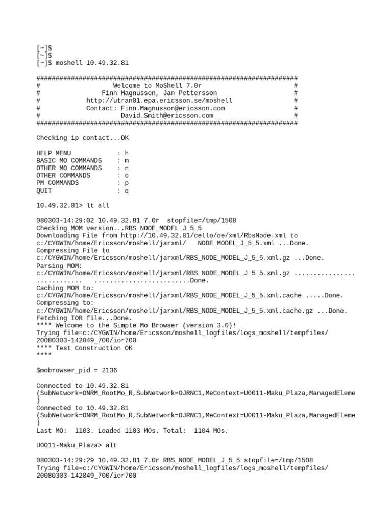 Node B Test Moshell | PDF | Computing | Software