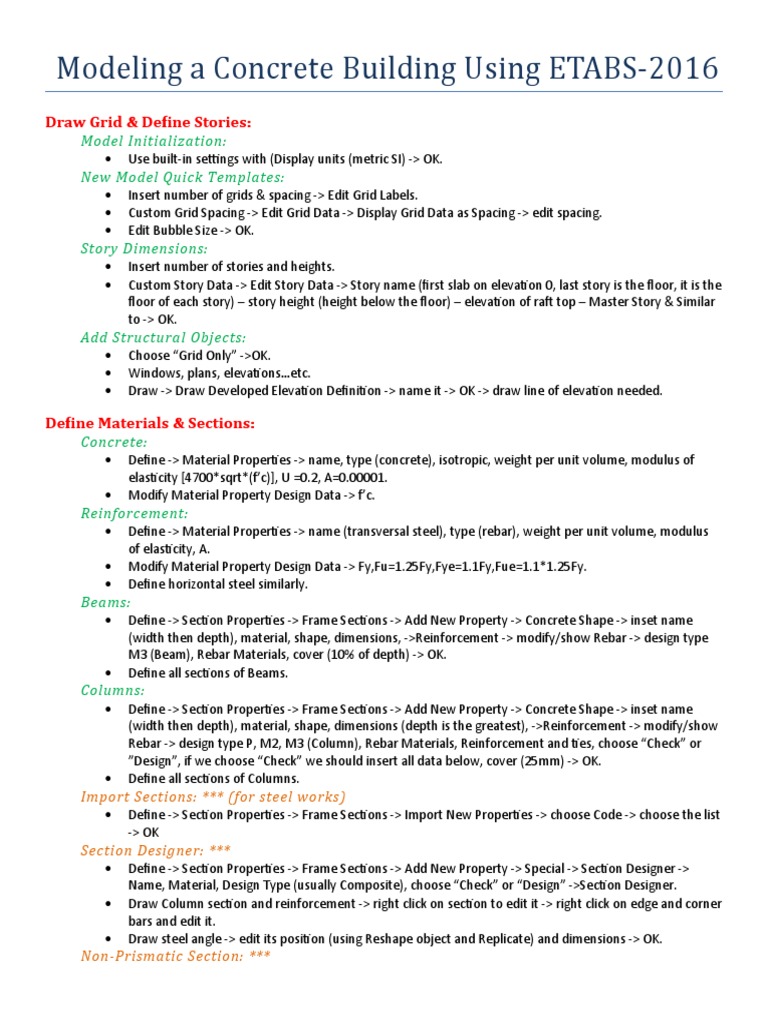 ETABS Concrete Tutorial | PDF | Beam (Structure) | Column