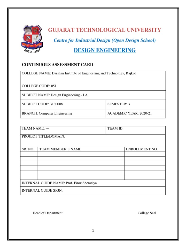 Semester-3 Assessment Card | PDF | Prototype | Design