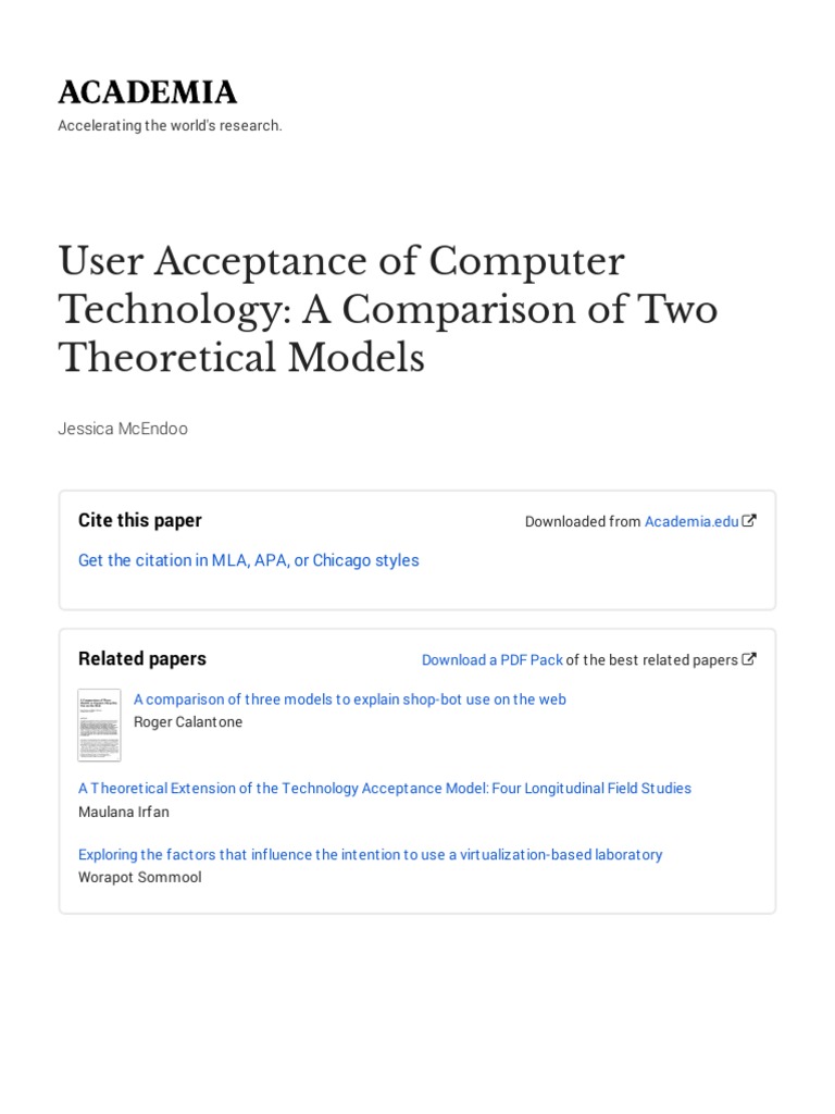 User Acceptance of Computer Technology A20161129 11980 1zn8qd With ...