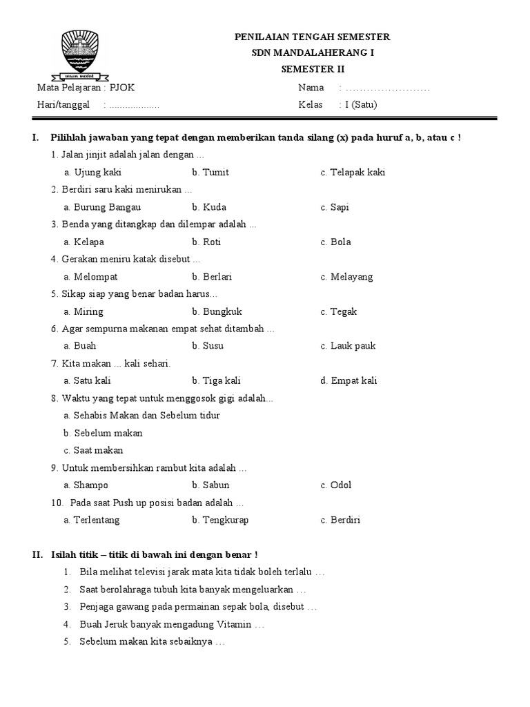 UTS Penjas SMT 2 | PDF