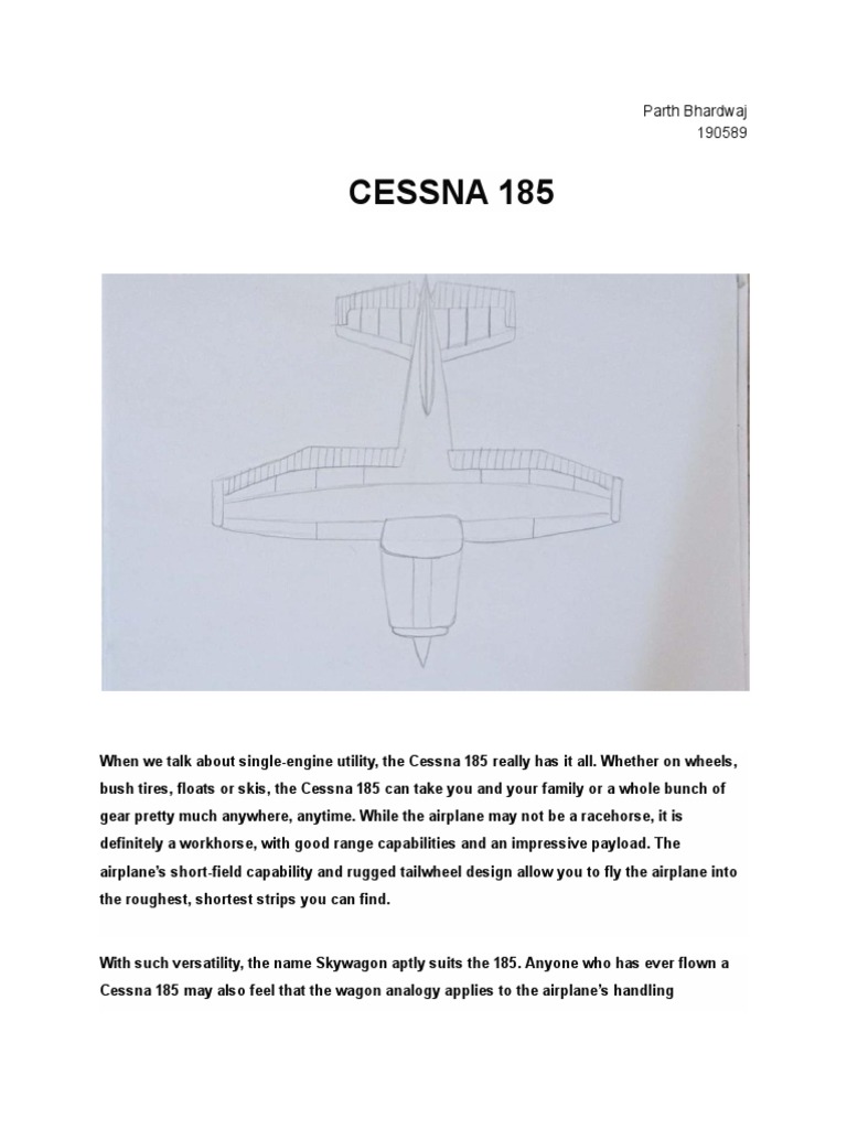 Cessna 185: Parth Bhardwaj 190589 | PDF | Airplane | Vehicle Design