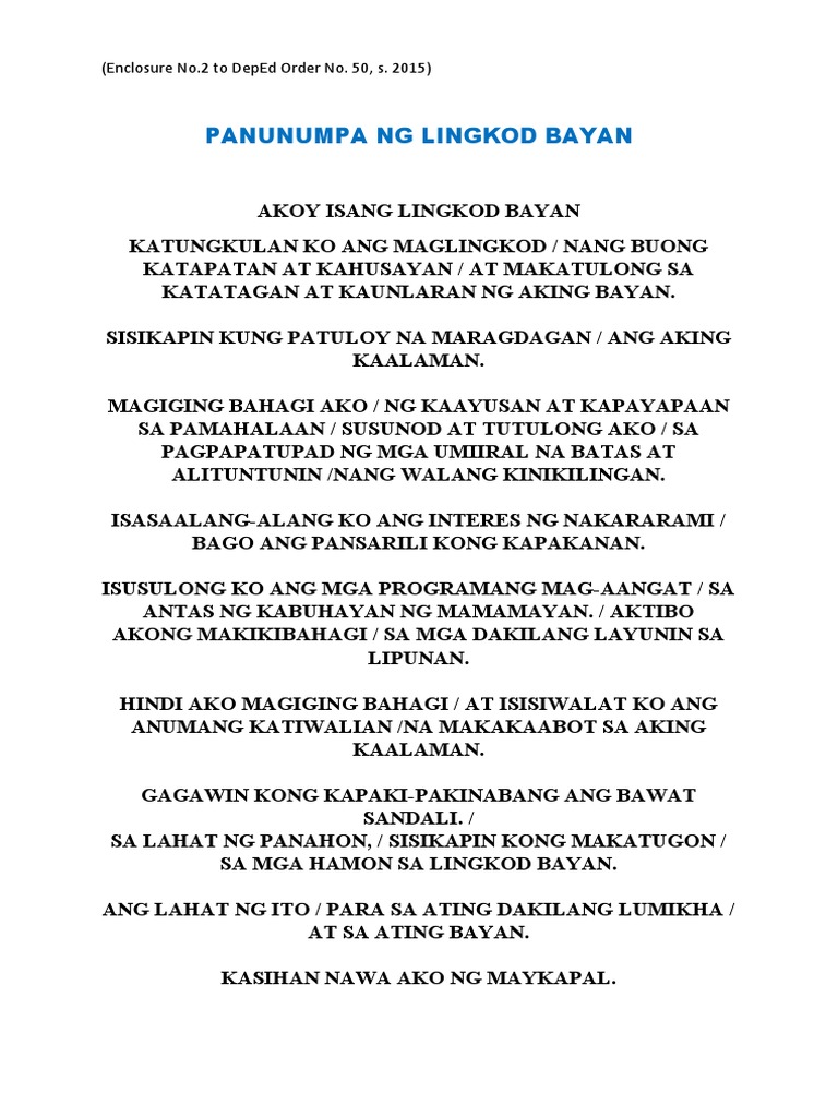 Panunumpa Ng MGA GURO | PDF