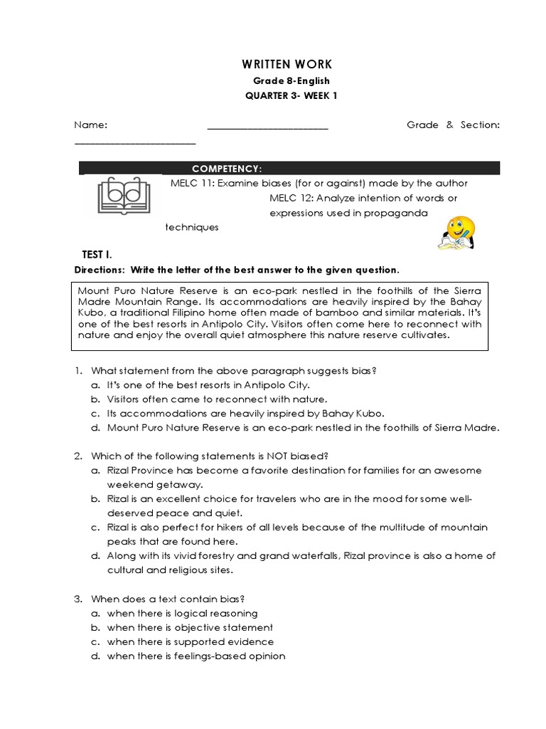 Grade8_Q3_WW1_English | PDF | Propaganda | Cognitive Science