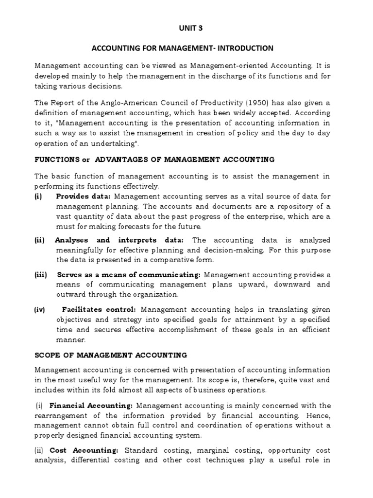 Bca Unit Iii Mgt. Acoounting | PDF | Balance Sheet | Income Statement