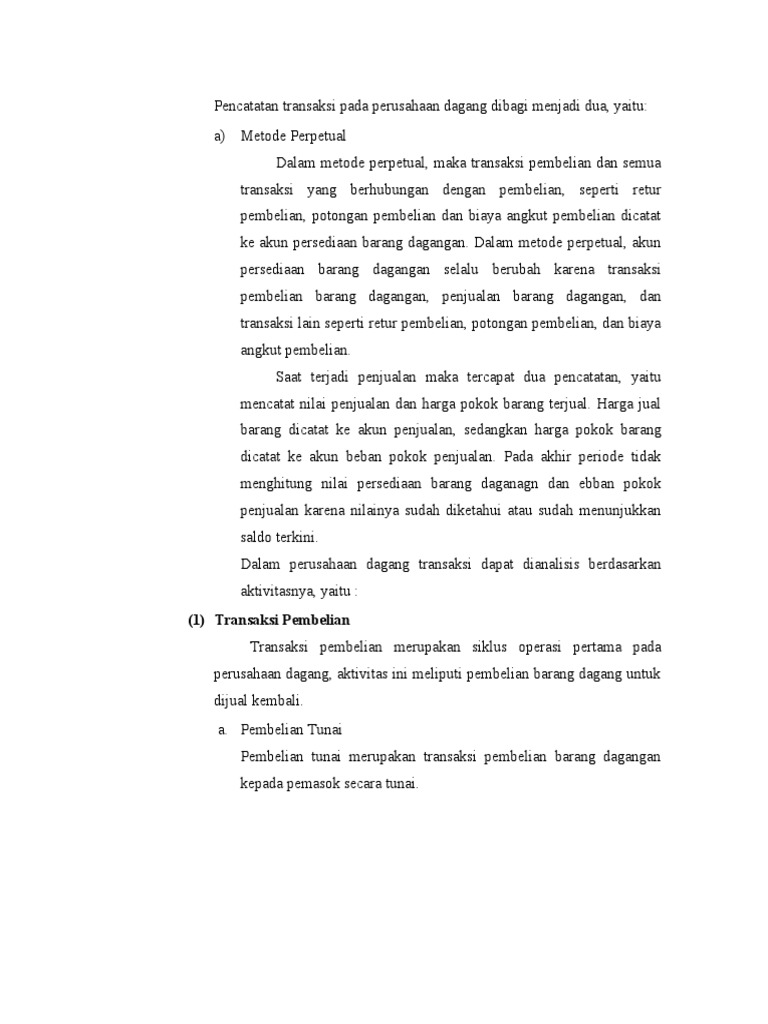 Pencatatan Transaksi Metode Perpetual | PDF