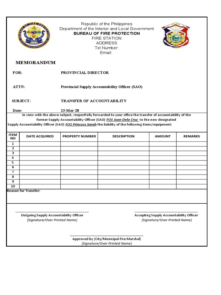 Trasnfer of Accountability | PDF