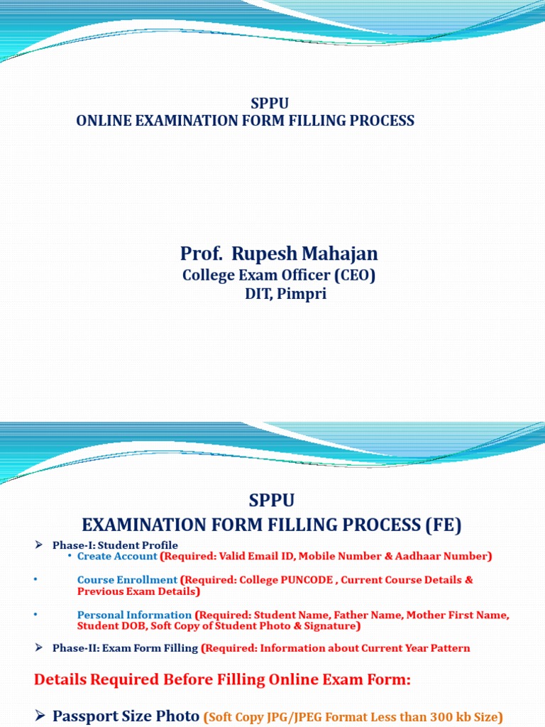 Online Exam Form Filling Process - SPPU | PDF | Test (Assessment ...