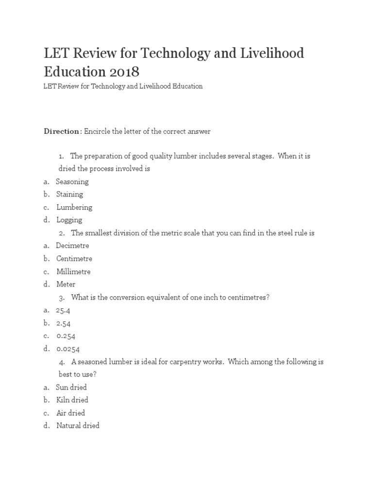 TLE Review | PDF | Plumbing | Concrete