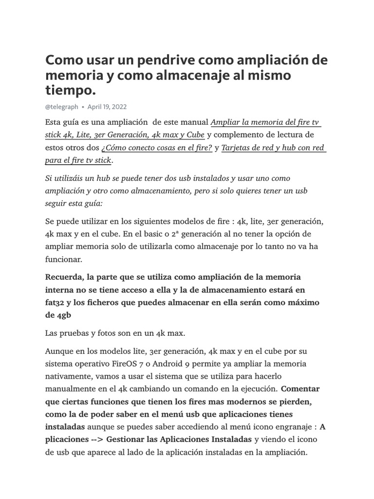 Fire TV | PDF | Memoria USB | Almacenamiento de datos de la computadora