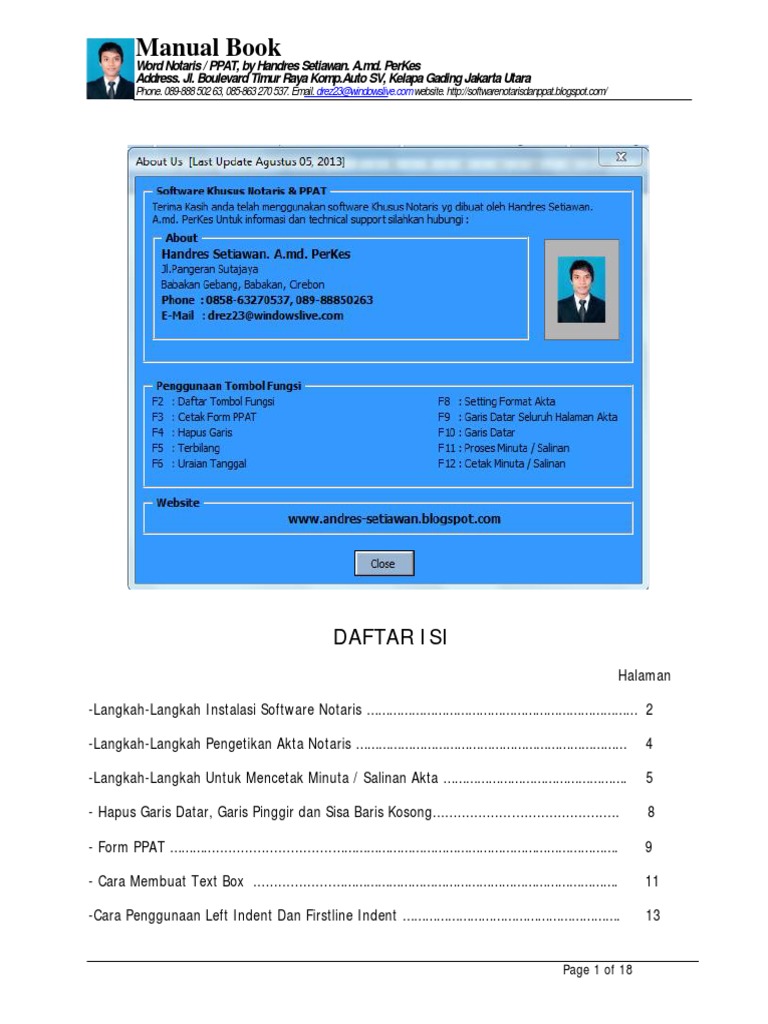 Manual Book Software Notaris Andres | PDF