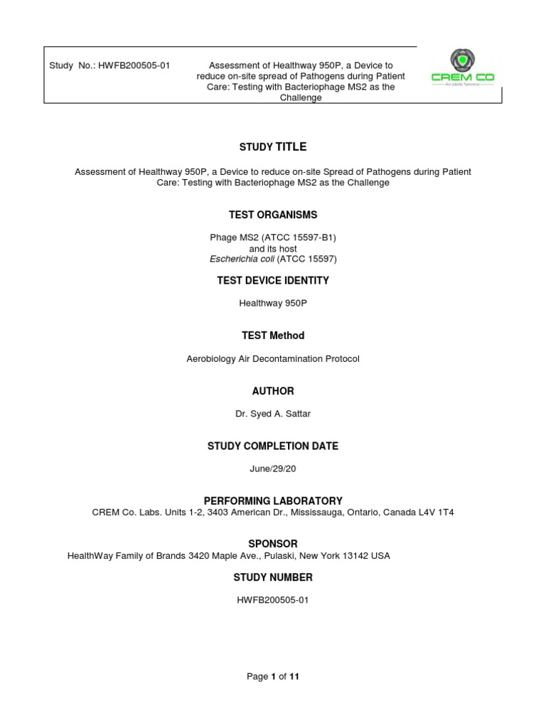 DFS Final-Report-MS-2-Sattar | PDF | Bacteriophage | Disinfectant