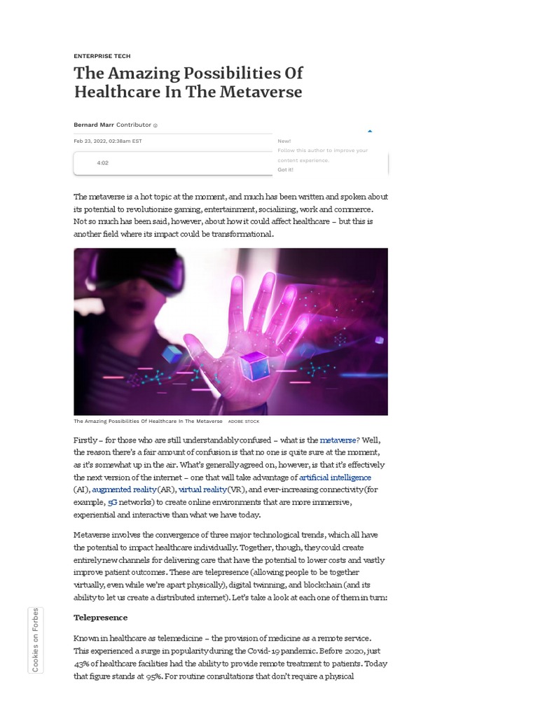 The Amazing Possibilities of Healthcare in The Metaverse | PDF ...