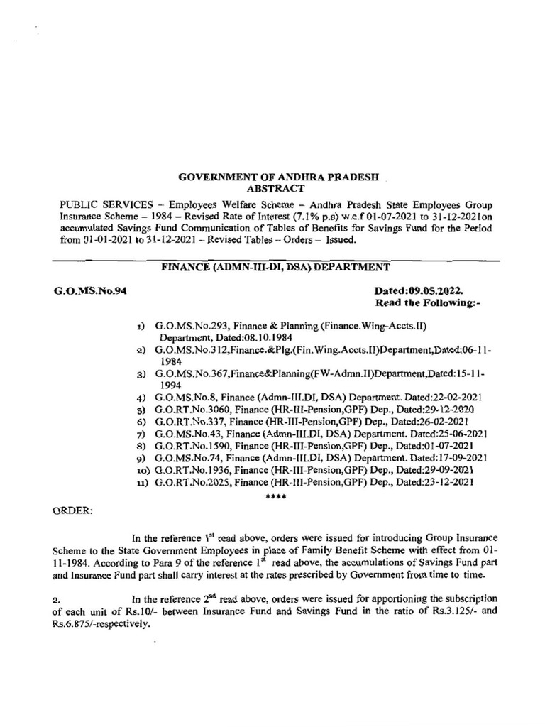G O Ms No 94 | PDF