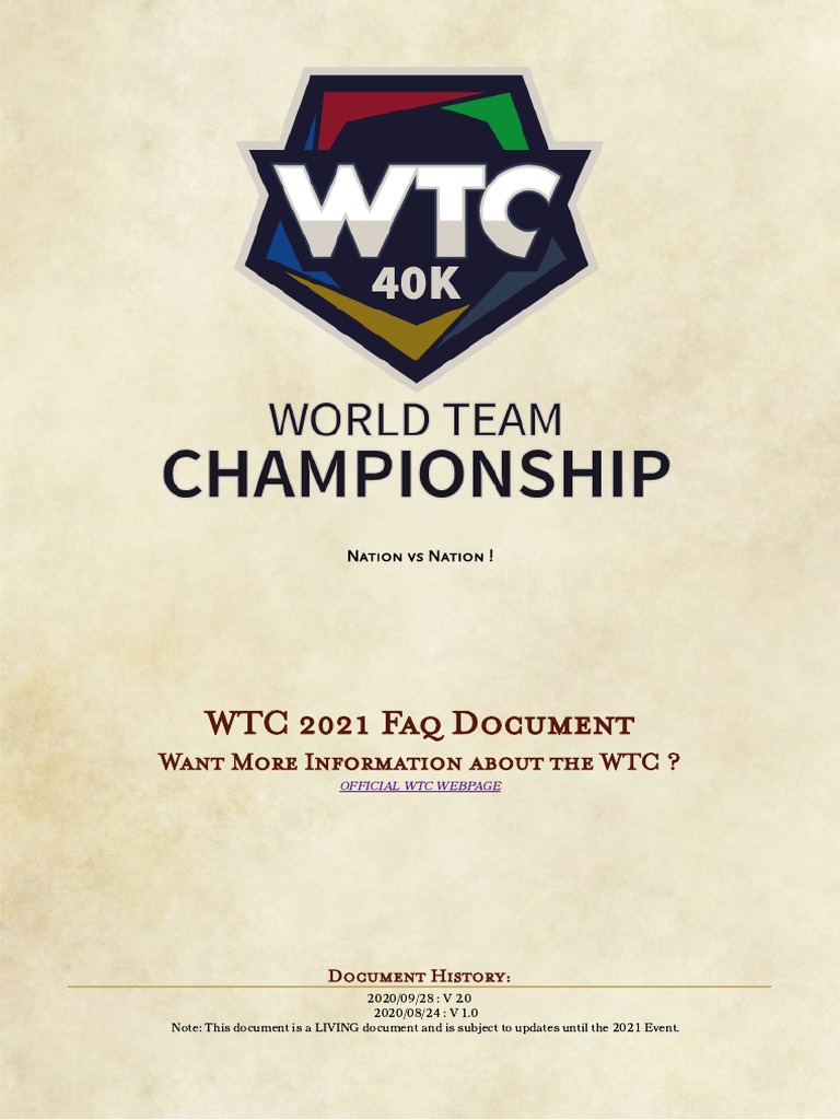 WTC_2021_FAQ_2.0 | PDF