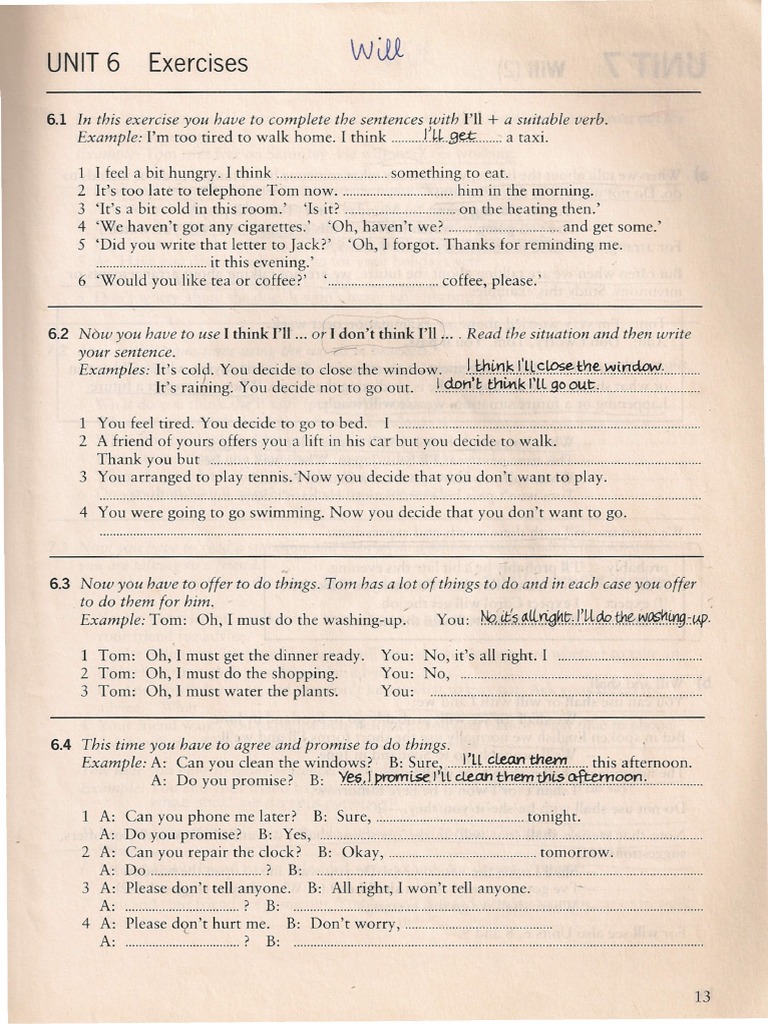 Completing Exercises on Using Modal Verbs and Expressing Future Actions ...