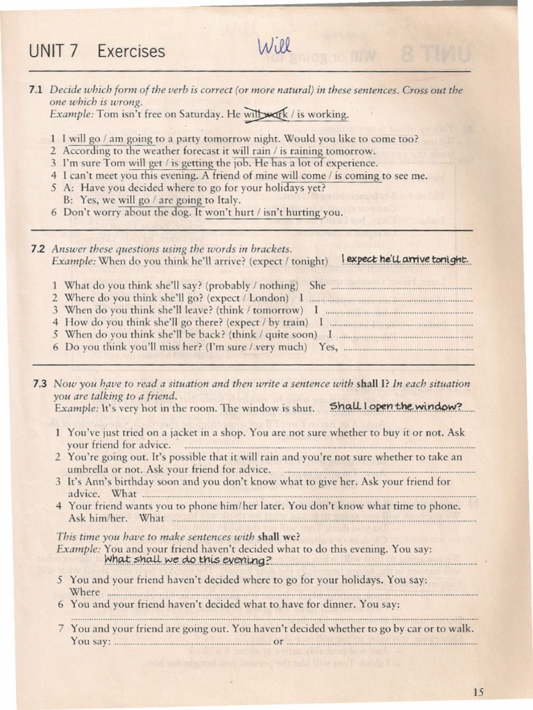 Exercises: Unit 7 | PDF