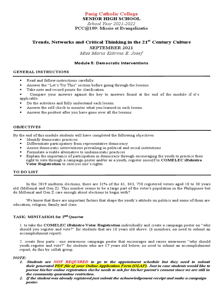 Trends_Module 5_Democratic Interventions | PDF | Democracy | Political ...