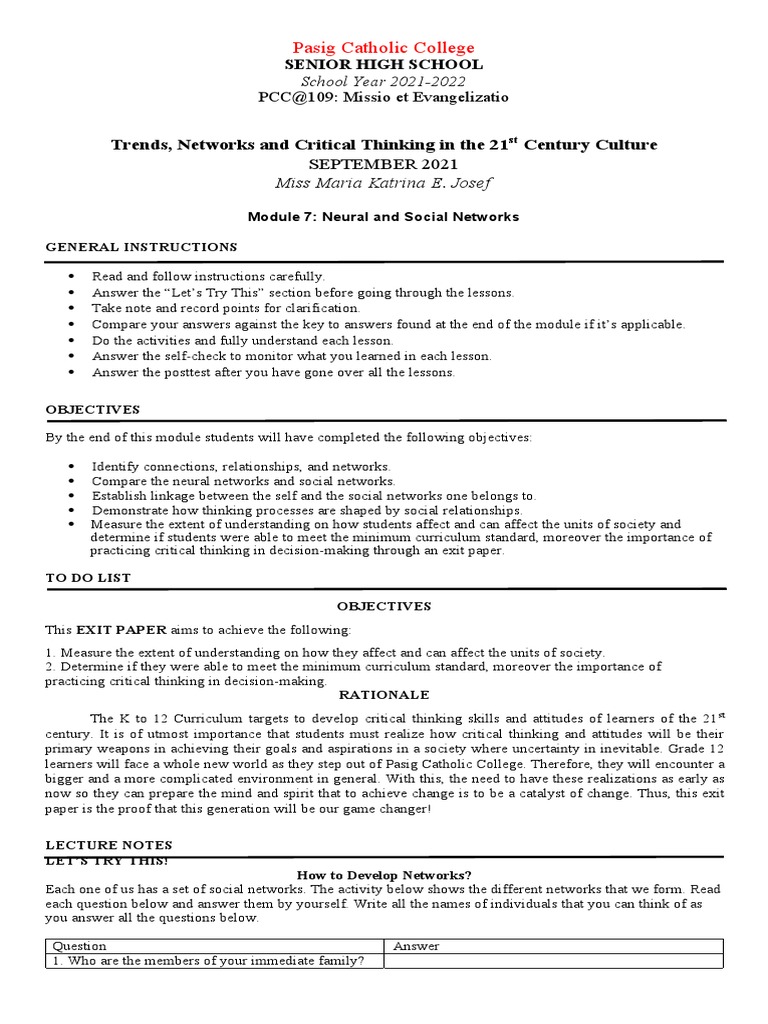 Trends - Module 7 - Neural and Social Networks | PDF | Neuron | Brain