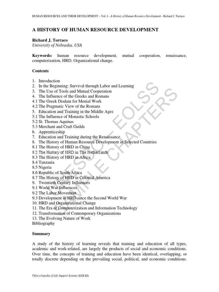 A History of Human Resource Development | PDF | Socrates | Plato