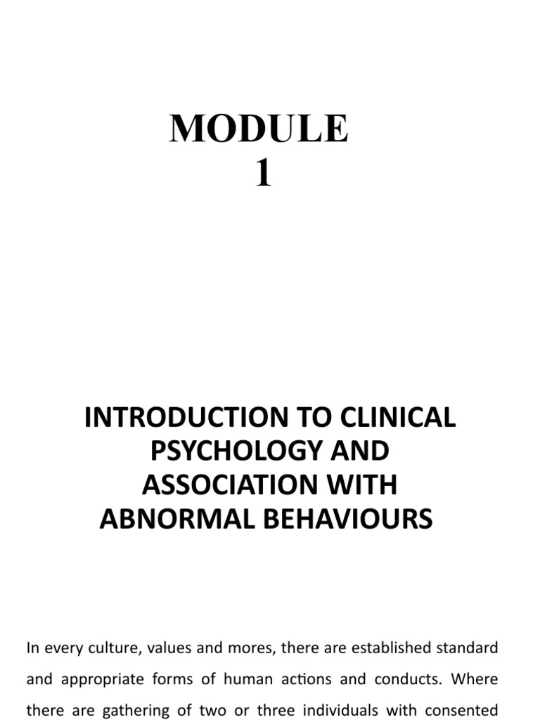 Psy322 Module 1 | PDF | Psychology | Abnormal Psychology