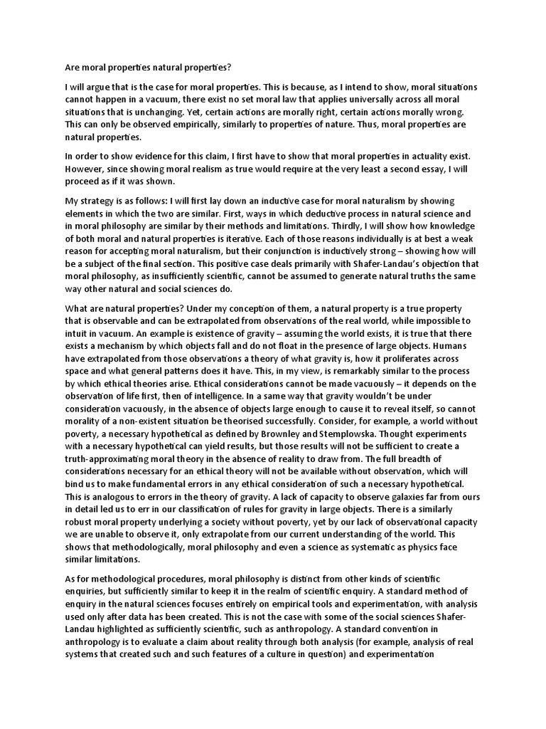 Moral Properties as Natural Properties | PDF | Science | Scientific Method