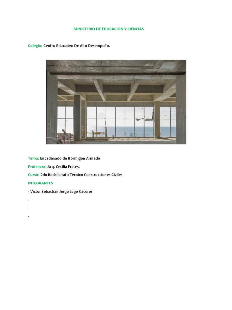 Encadenado de Hormigon Armado | PDF | Hormigón | Ingeniería estructural