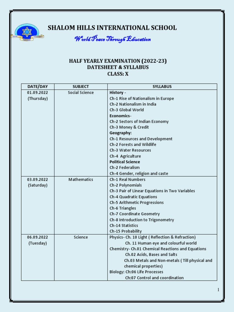 World Peace Through Education: Shalom Hills International School | PDF ...