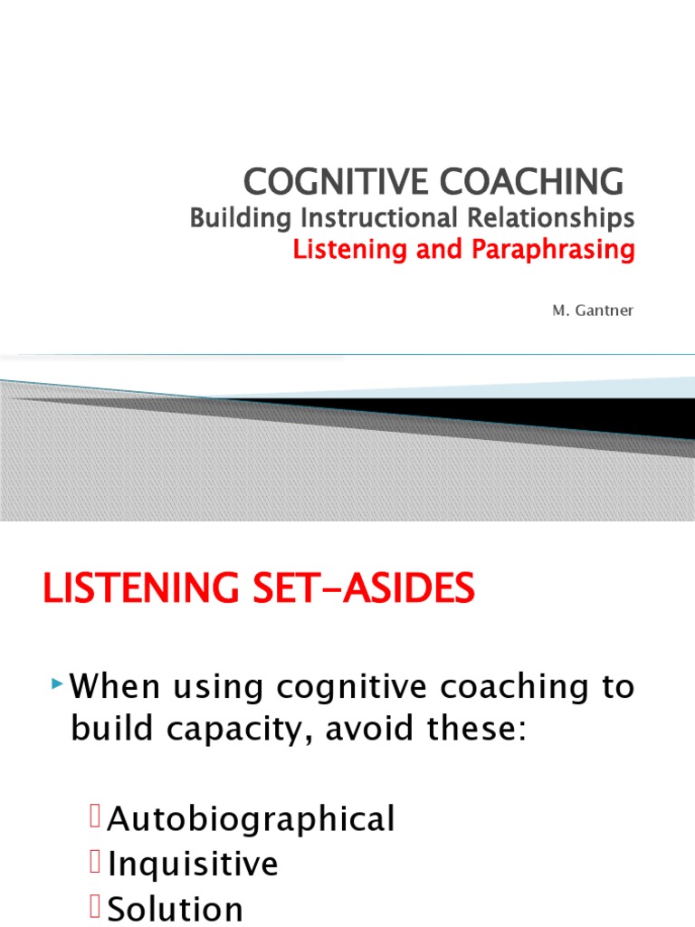 Cognitive Coaching Listening and Paraphrasing 1 | PDF | Thought ...