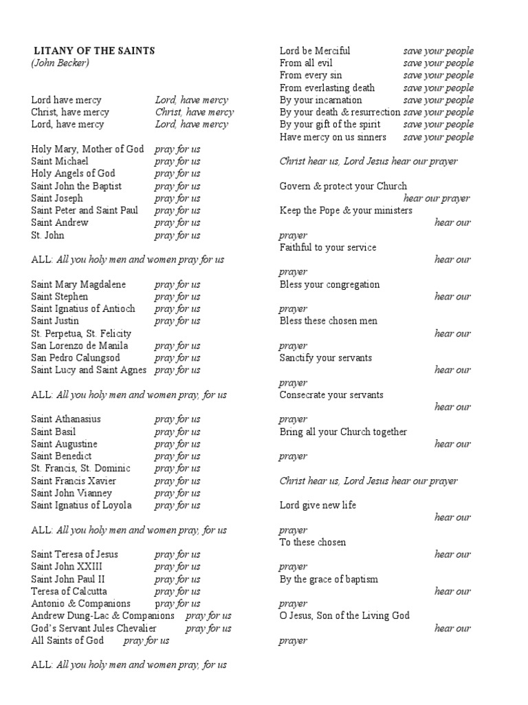 Litany Revised | Download Free PDF | Jesus | Prayer