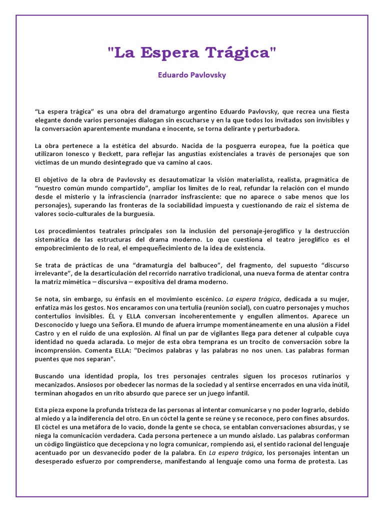 La Espera Trágica | PDF