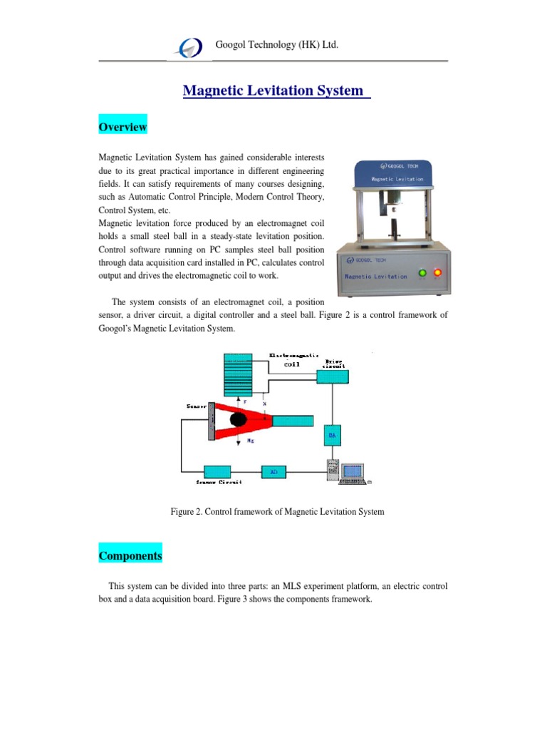 Magnetic Levitation System Overview | PDF | Technology & Engineering