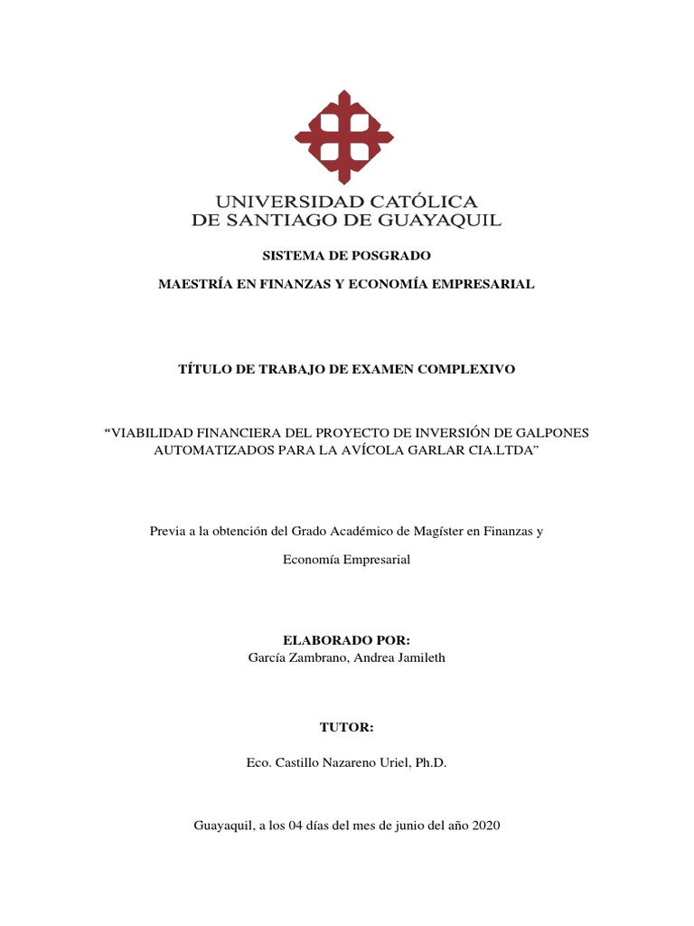 Tesis-Viabilidad financiera del proyecto de inversión de galpones ...