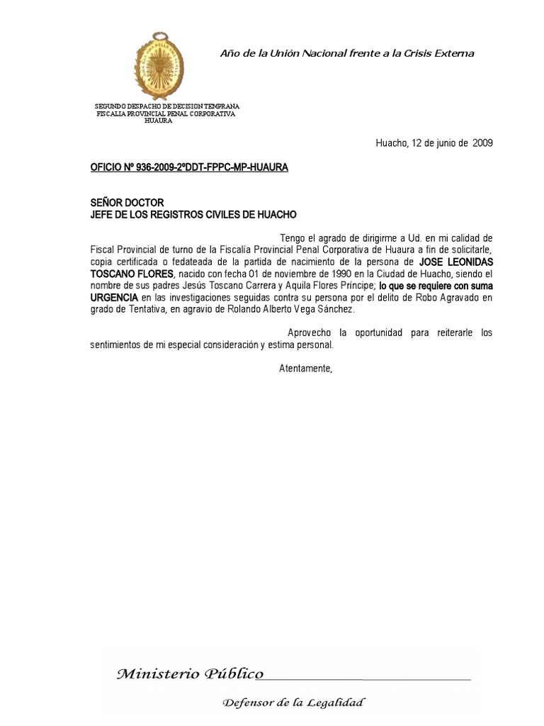 Oficios Registro Civil | PDF | Gobierno