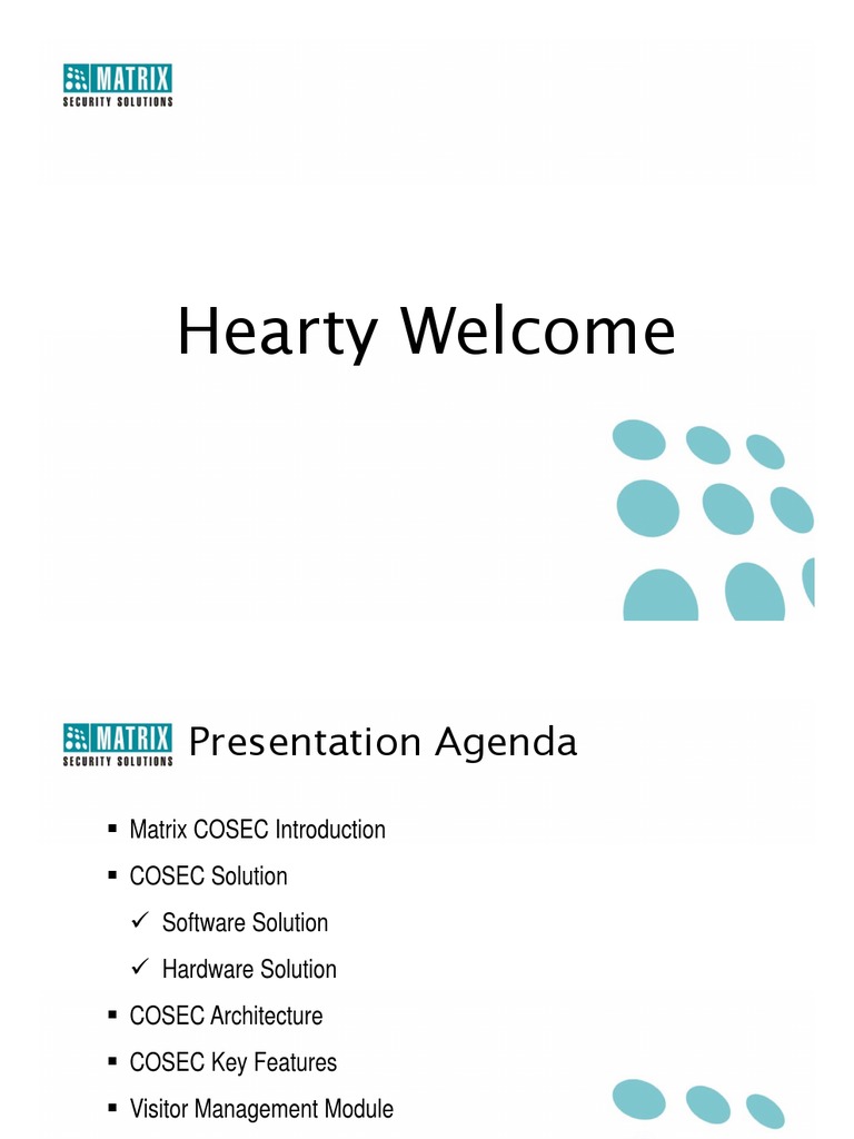 Matrix Cosec Presentation v2r1 | PDF | Access Control | Wi Fi