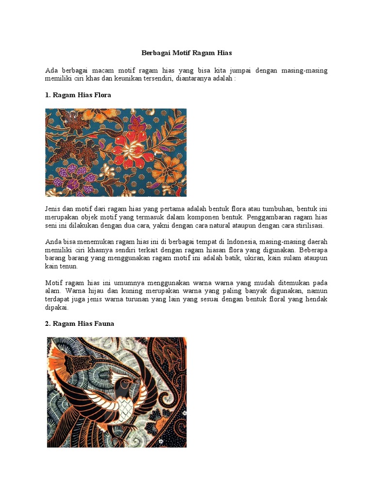 Berbagai Motif Ragam Hias | PDF