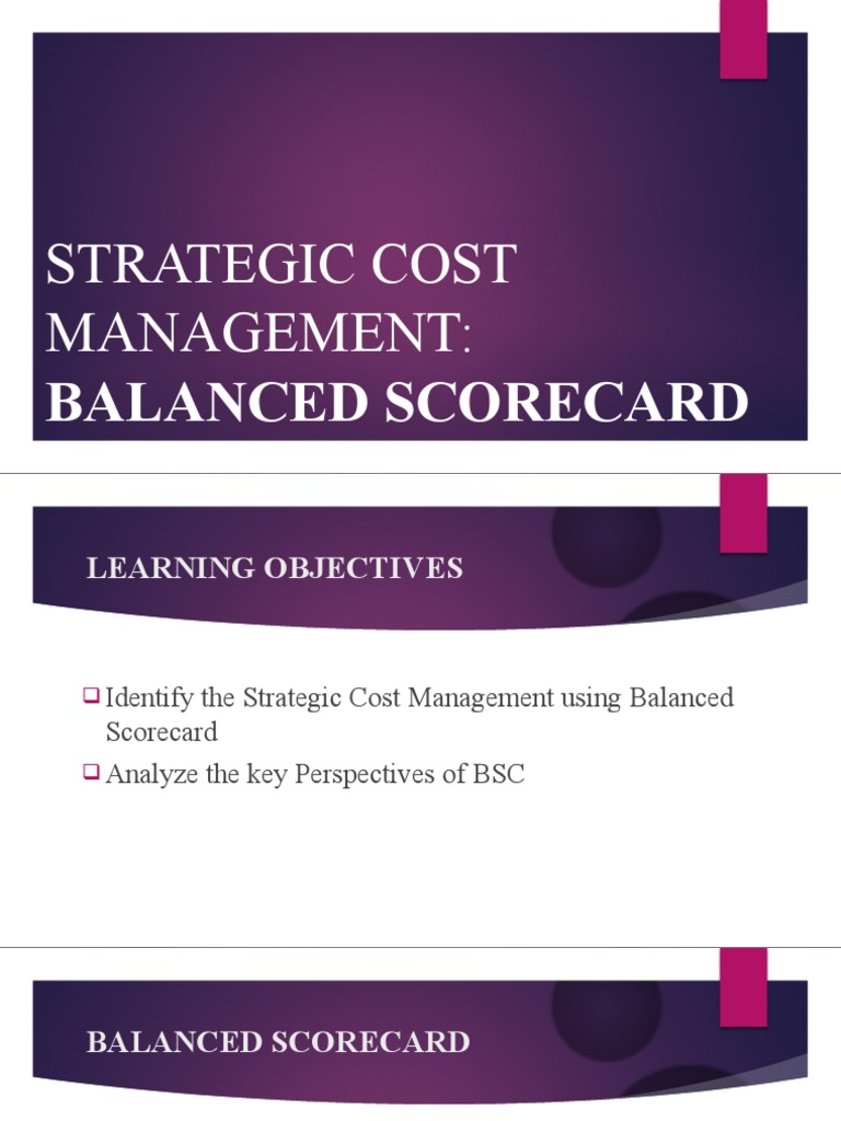 Strategic Cost Management:: Balanced Scorecard | PDF | Customer ...