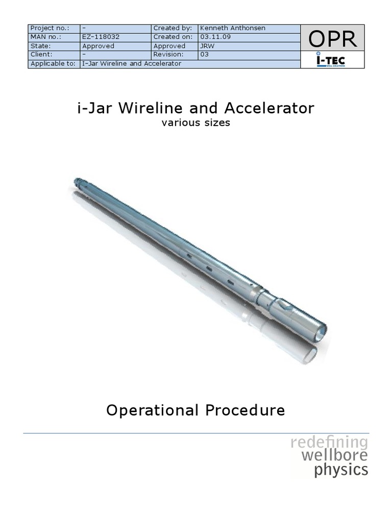 OPR - EZ-118032 - I-Jar Wireline and Accelerators - 5406176 - 01 | PDF ...