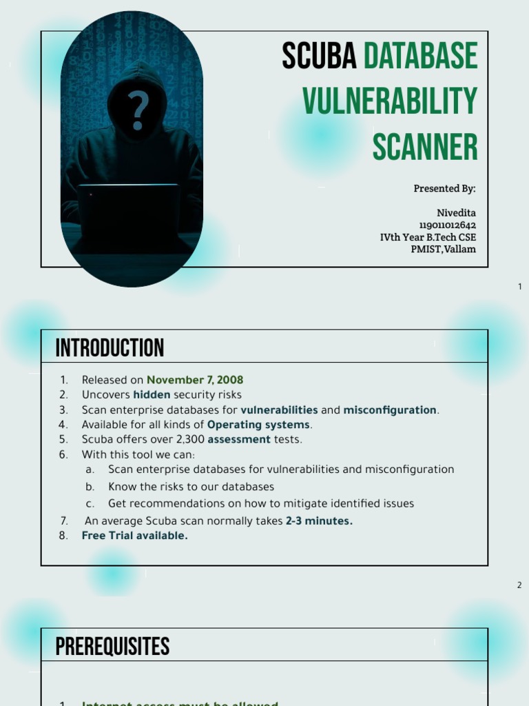 Scuba: Database Vulnerability Scanner | Download Free PDF | Vulnerability (Computing) | Databases