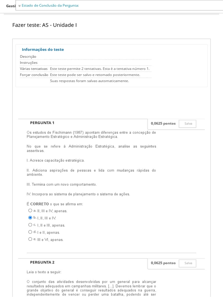 1 Resp Gestão Estratégica de Negócios | PDF | Planejamento | Gestão estratégica